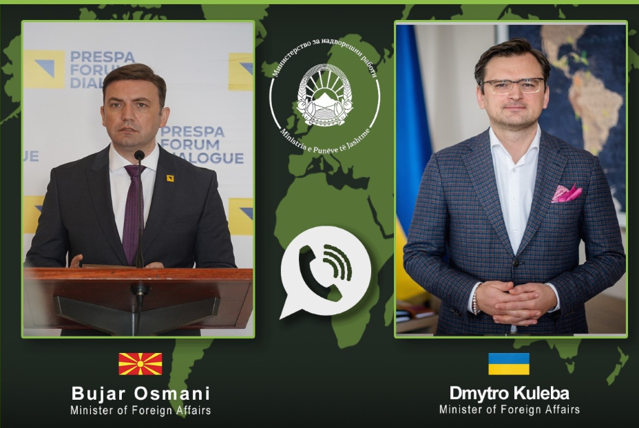 Османи и Кулеба разговараа телефонски по повод Денот на независноста на